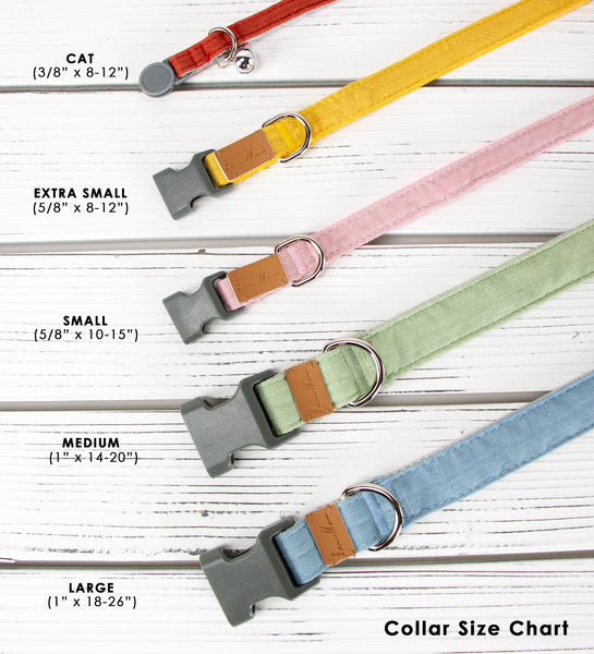 Linen Blend Adjustable Cat Collar with Breakaway Quick Release Buckle ...